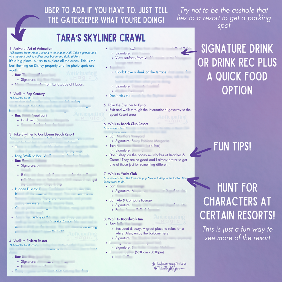 Disney Skyliner Crawl Guide: A How to Drink in Disney Guide ...